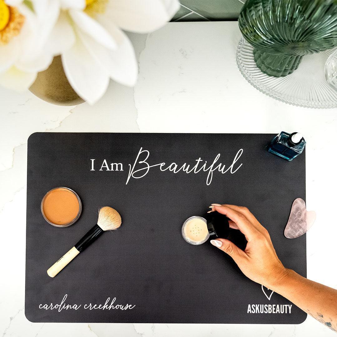 Custom AskUsBeauty MakeupFlat - Premium Vinyl Mat – Carolina Creekhouse